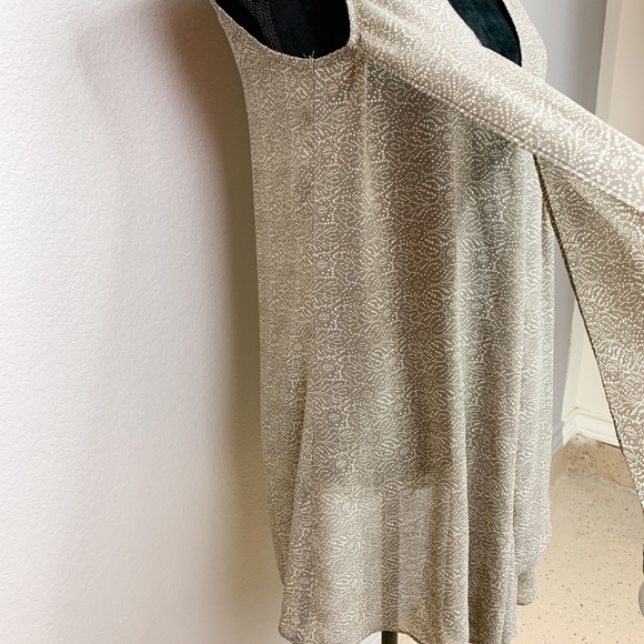 CAbi | Tops | Cabi Sz Med 365 Grey Green Sheer Cascade Tunic | Poshmark